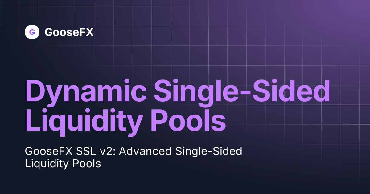 Dynamic Single-Sided Liquidity Pools | GooseFX